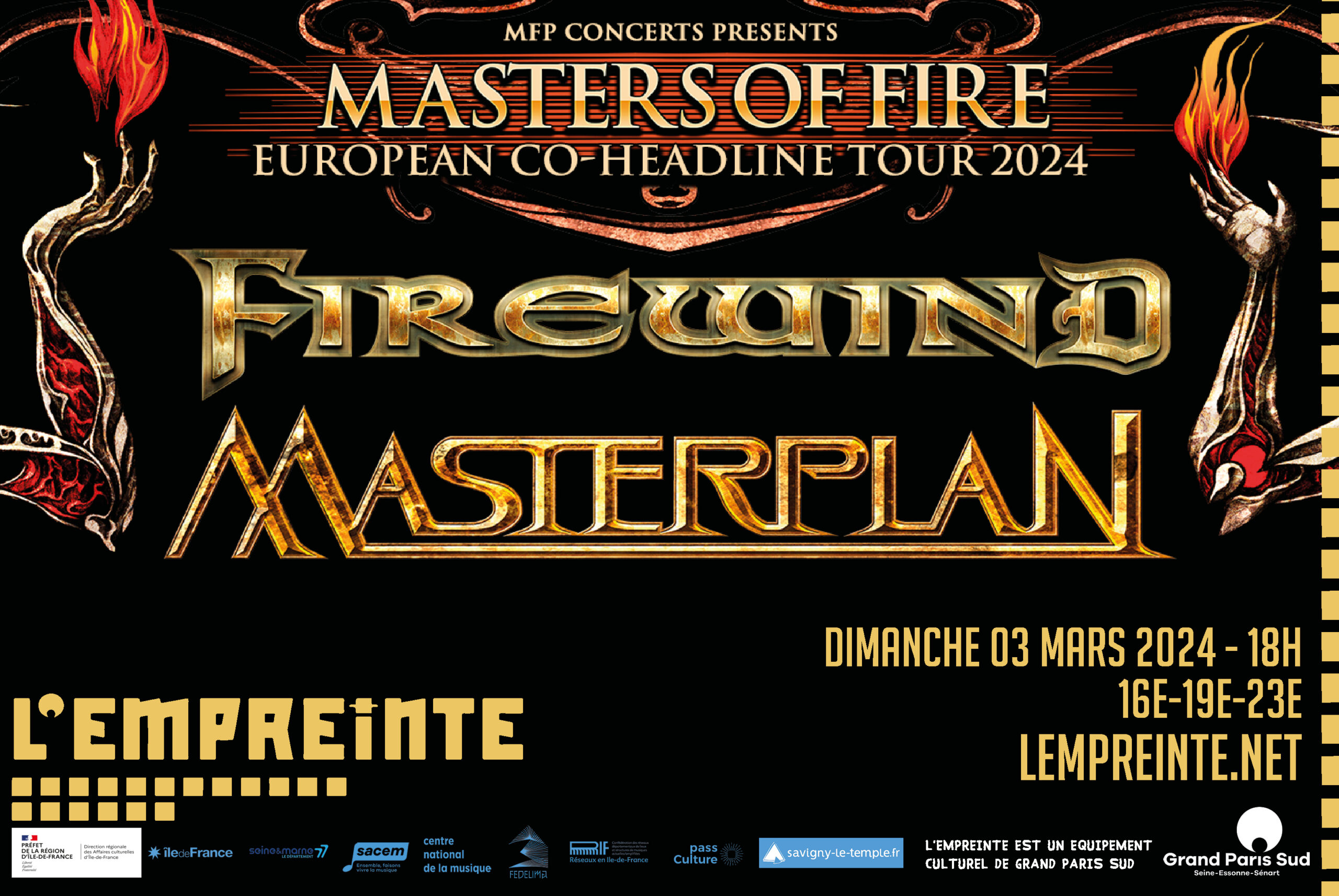 MASTERS OF FIRE TOUR : FIREWIND + MASTERPLAN - L'empreinte