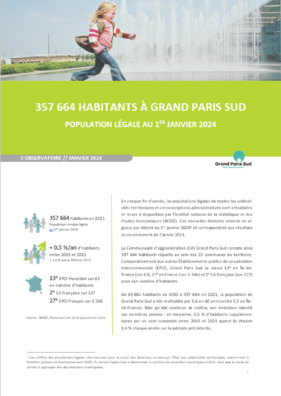 357 664 habitants à Grand Paris Sud : population légale au 1ᵉʳ janvier ...